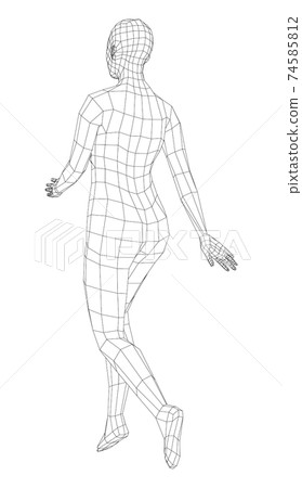 Wireframe walking woman. Vector - Stock Illustration [74585812] - PIXTA