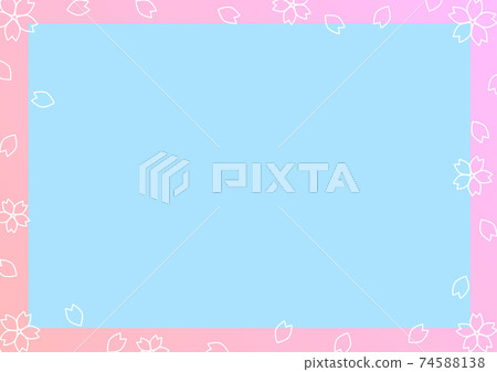 Blue sky and cherry frame - Stock Illustration [74588138] - PIXTA