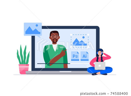 Design learning concept. Course from... - Stock Illustration [74588400 ...