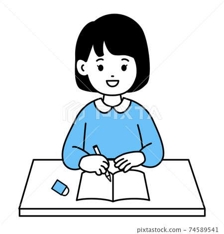 Girl taking notes - Stock Illustration [74589541] - PIXTA