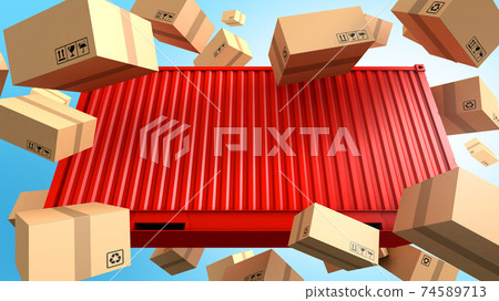 Containers and box packaging background, Cargo... - Stock Illustration ...