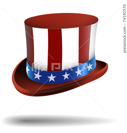 Uncle Sam top hat in colors of American flag.... - Stock Illustration ...