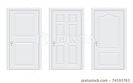 Realistic white door vector design illustration - Stock Illustration ...
