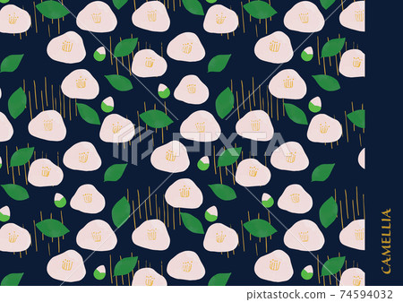 Retro camellia pattern background illustration - Stock Illustration ...