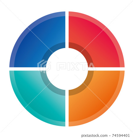 3D Infographics ｜ 4-Divided Pie Chart Chart... - Stock Illustration ...