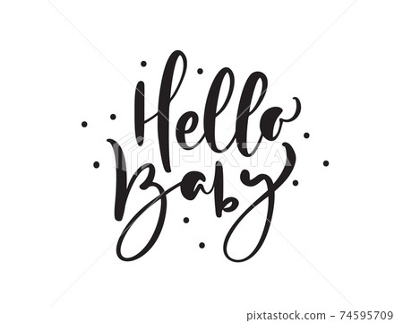 Hello Baby vector handwritten calligraphy... - Stock Illustration ...