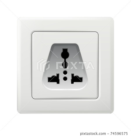 Universal socket for any plug isolated on white... - Stock Illustration ...
