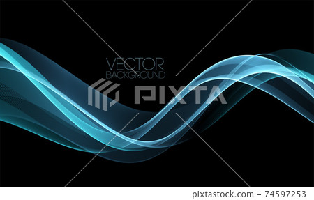 Vector Abstract shiny color blue wave design... - Stock Illustration ...