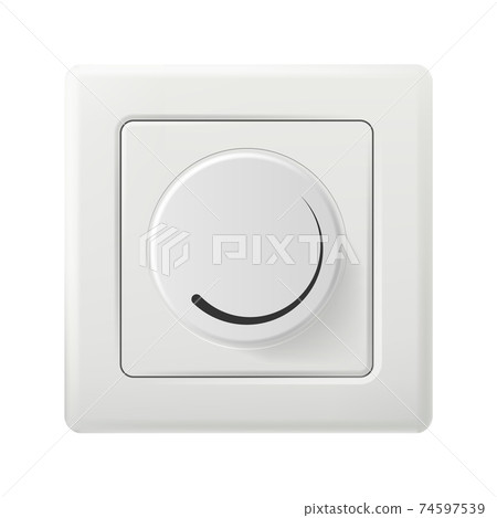 Rotary dimmer switch isolated on white background - Stock Illustration ...