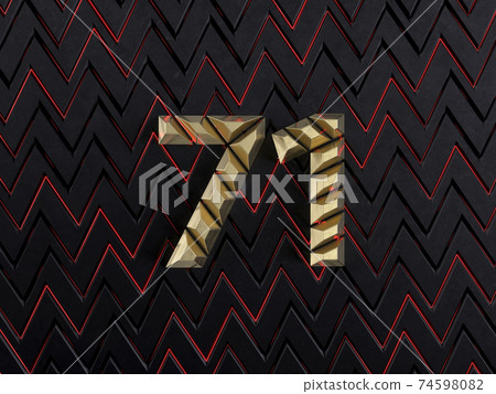 Number seventy-one (number 71) gold bars - Stock Illustration [74598082 ...