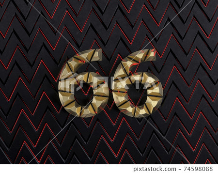 Number sixty-six (number 66) gold bars - Stock Illustration [74598088 ...