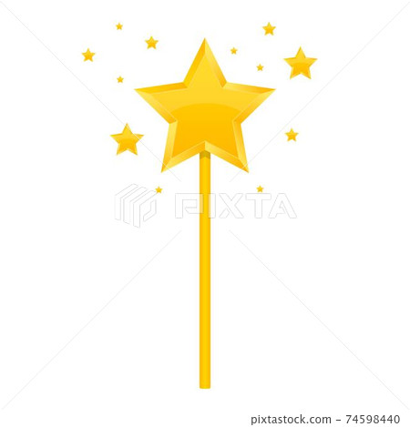 Golden magic wand vector design illustration... - Stock Illustration ...