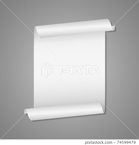 Unrolled white scroll mockup vector design... - Stock Illustration ...