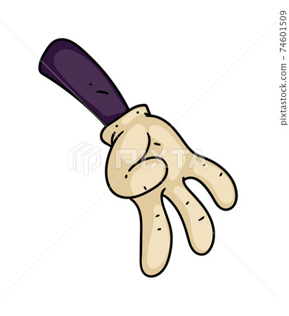 Comic cartoon hand three fingers gesture on white - Stock Illustration ...