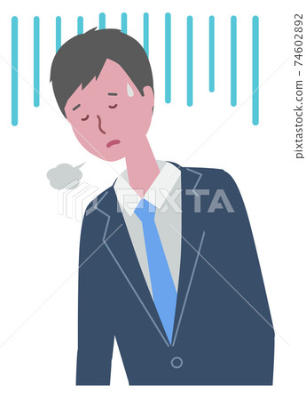 Depressed / tired man in a suit - Stock Illustration [74602892] - PIXTA