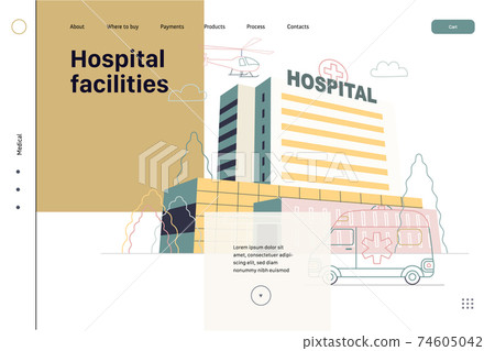 Medical insurance template - hospital - Stock Illustration [74605042 ...