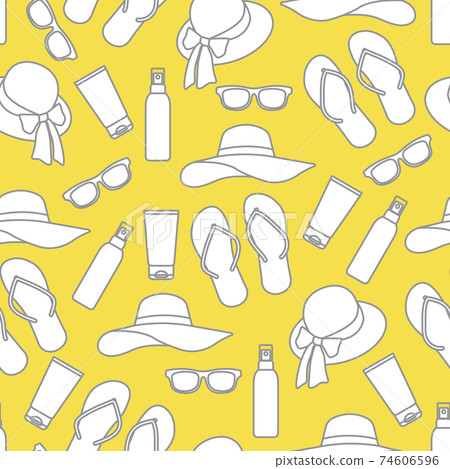 Vector pattern Travel Summer Beach Sun Protect - Stock Illustration ...