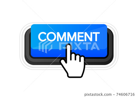 Icon with blue comment 3D button on white... - Stock Illustration ...