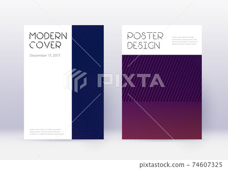 Minimal cover design template set. Violet abstract - Stock Illustration ...
