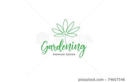 lupine leaf logo design vector icon symbol... - Stock Illustration ...