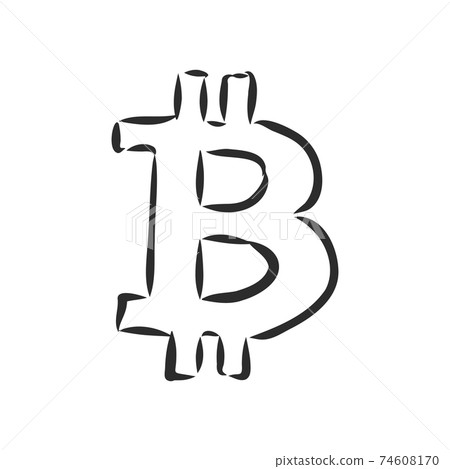 Bitcoin symbol. Outline vector illustration... - Stock Illustration ...