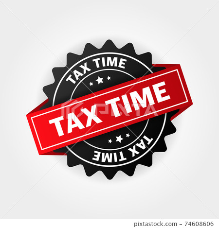 Tax time label isolated icon vector... - Stock Illustration [74608606 ...