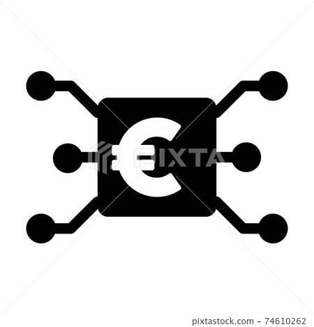 Digital euro icon vector currency symbol for... - Stock Illustration ...