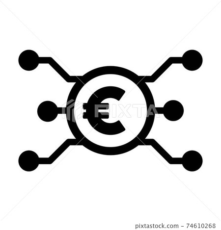 Digital euro icon vector currency symbol for... - Stock Illustration ...