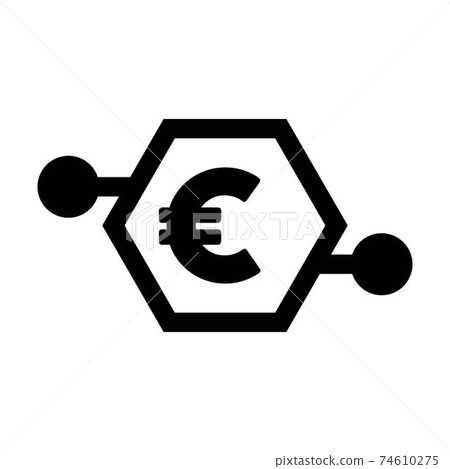 Digital euro coin icon vector currency symbol... - Stock Illustration ...
