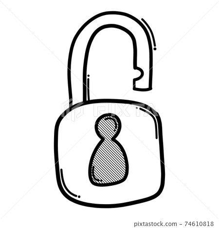 lock doodle vector icon. Drawing sketch... - Stock Illustration ...