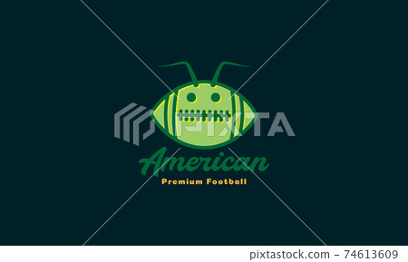 american football ball green logo design vector... - Stock Illustration ...
