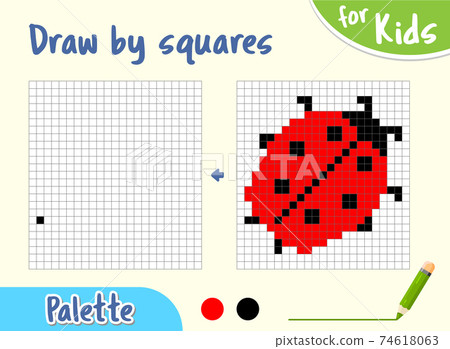 Copy the picture, draw squares. Game for small... - Stock Illustration ...