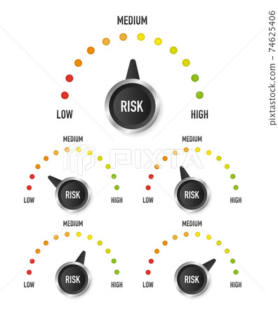 Risk Speedometer collection, great design for... - Stock Illustration ...