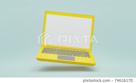 Computer laptop yellow color . - Stock Illustration [74626170] - PIXTA
