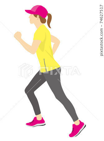 Woman running (no background) - Stock Illustration [74627517] - PIXTA