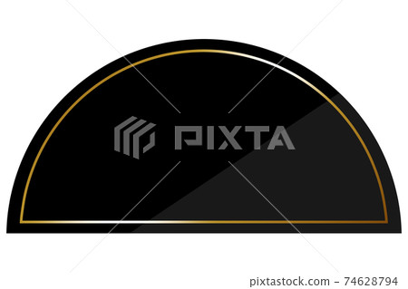 Semi-circular frame black & gold - Stock Illustration [74628794] - PIXTA