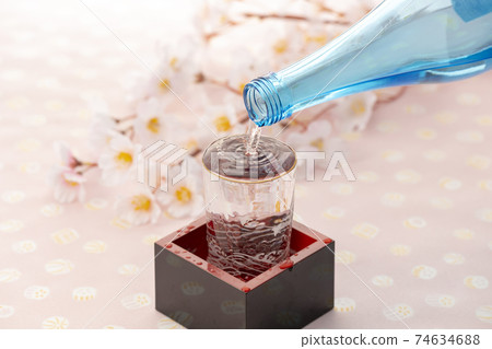 Sake cold sake cherry blossoms - Stock Photo [74634688] - PIXTA