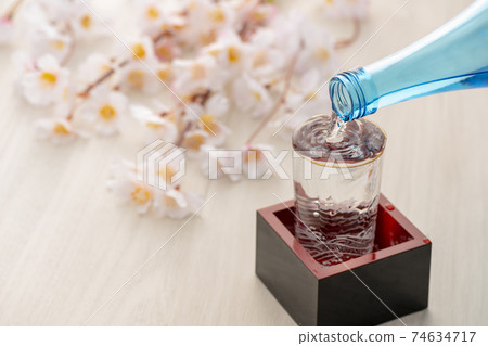 Sake cold sake cherry blossoms - Stock Photo [74634717] - PIXTA