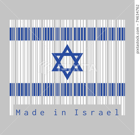Barcode set the color of Israel flag, blue... - Stock Illustration ...