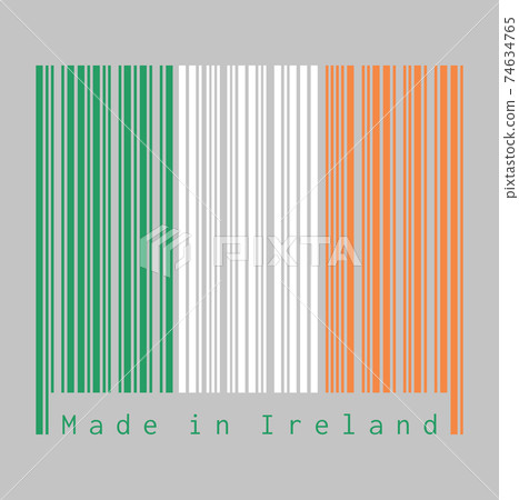 Barcode set the color of Ireland flag, a... - Stock Illustration ...