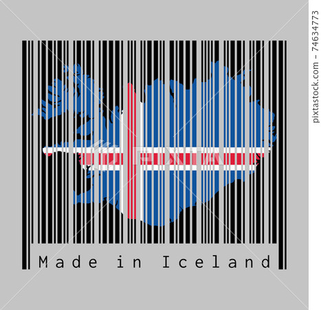 Barcode set the shape to Iceland map outline... - Stock Illustration ...