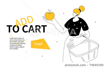 Add to cart - modern colorful line design style... - Stock Illustration ...