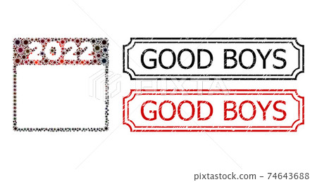 Good Boys Textured Stamps with Notches and 2022... - Stock Illustration ...