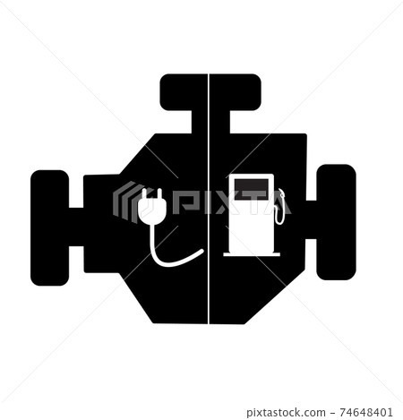 Plug-in hybrid electric vehicle (PHEV) engine... - Stock Illustration ...