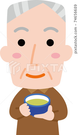 Grandfather drinking tea - Stock Illustration [74656689] - PIXTA