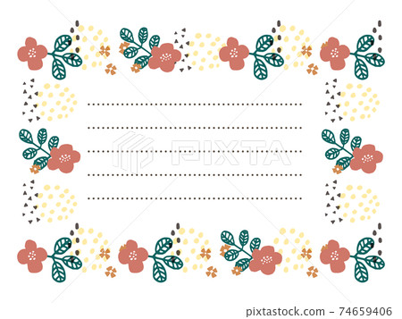 Pink flower letter frame - Stock Illustration [74659406] - PIXTA
