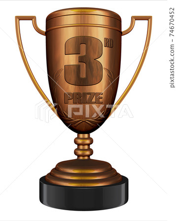 third prize trophy 3d rendering - Stock Illustration [74670452] - PIXTA