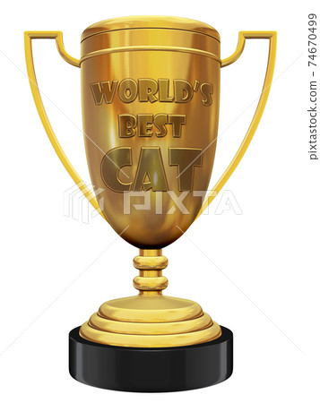 best cat trophy 3d rendering - Stock Illustration [74670499] - PIXTA
