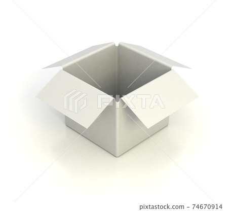 white empty box 3d illustration - Stock Illustration [74670914] - PIXTA