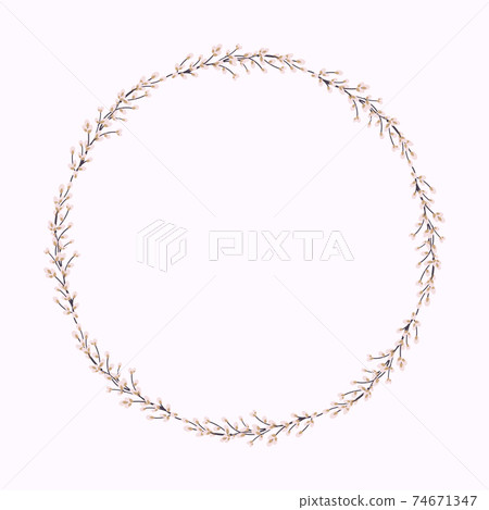 Willow wreath. Round frame made of willow twigs - Stock Illustration ...